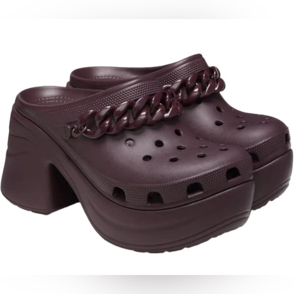 CROCS | Shoes | Crocs Siren Chain Brown Chunky Platform Clogs Size 2 ...